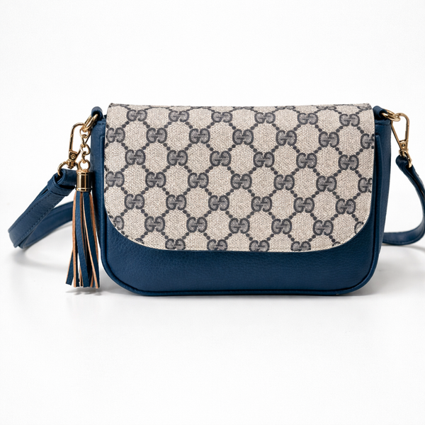 Preorder Miss Iconic- Teal Blue Gigi Flap Crossbody Stripe Strap ...